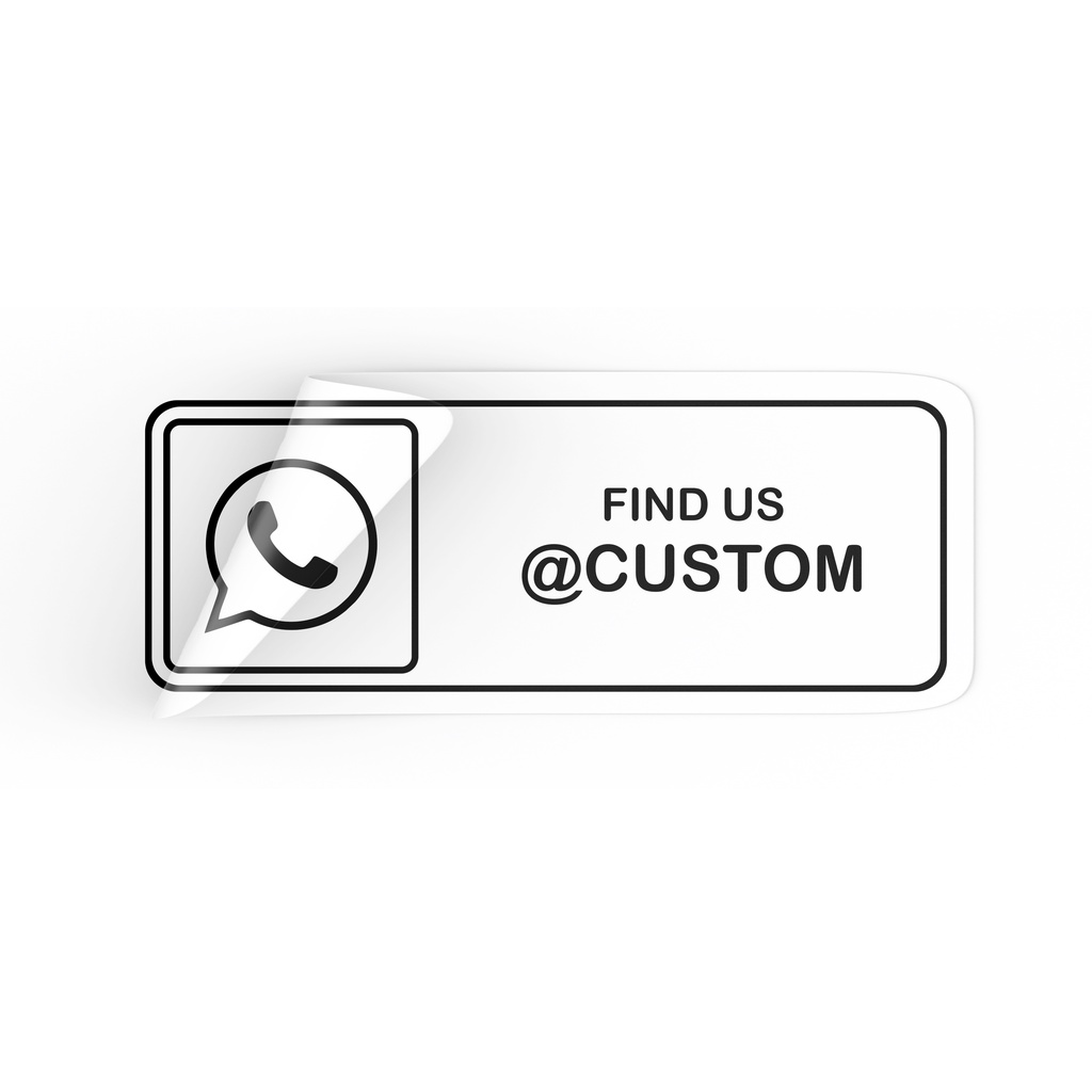 Jual Custom Sign Stiker Oracal 8x22 cm - Find Us Logo Whatsapp Dekorasi ...