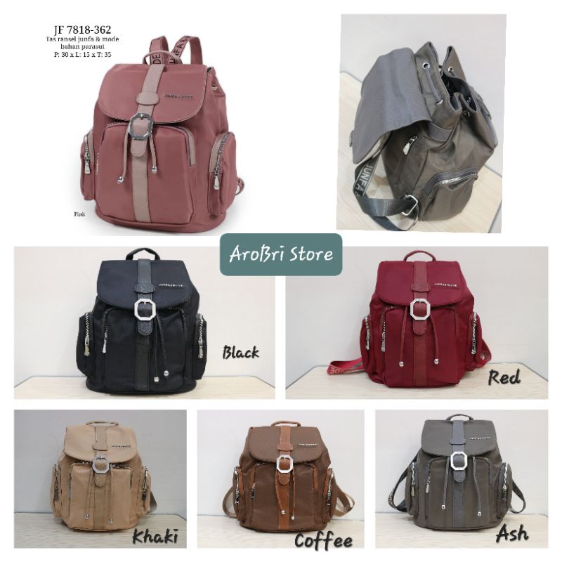 Jual Tas Ransel model serut merk Junfa & Mode JF 7818 -362 berbahan parasut tebal | Shopee Indonesia