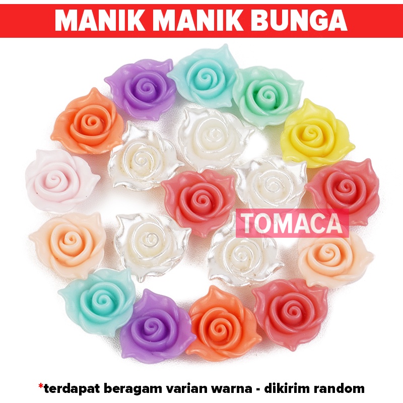 Jual Mote Manik Bunga Mawar Rose Putih Besar Multiwarna Kerajinan ...
