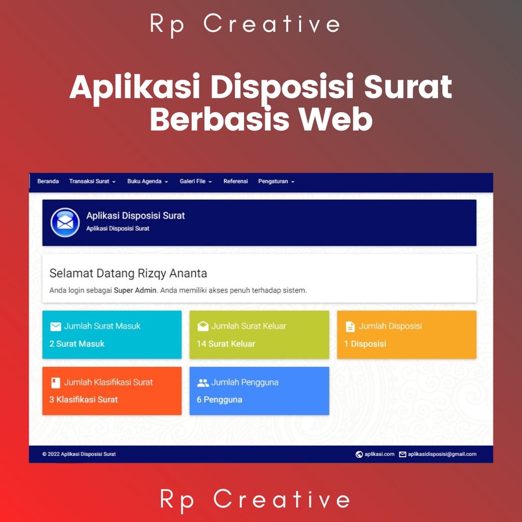 Jual Aplikasi Disposisi Surat Berbasis Web Menggunakan PHP dan MySQLi | Shopee Indonesia