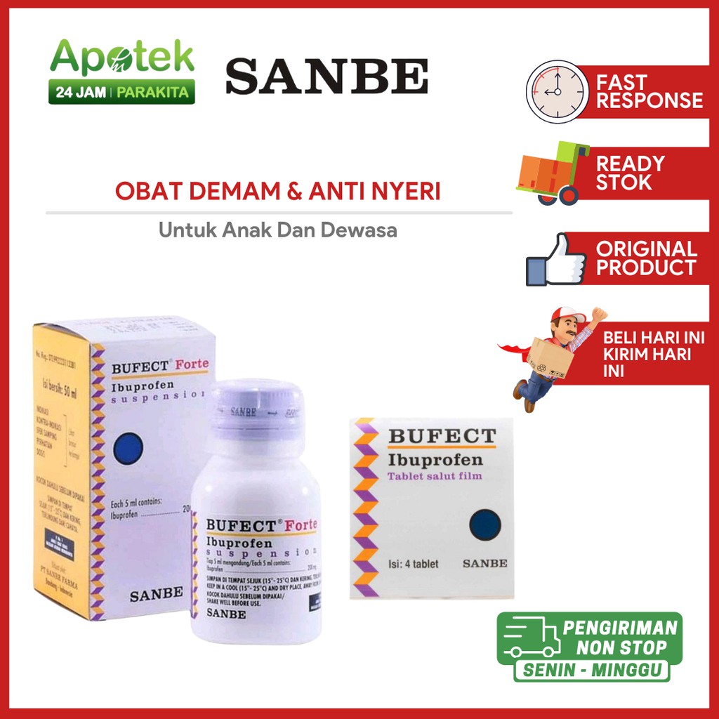 Jual Bufect Sirup/ Forte/ Tablet Untuk Demam Dan Anti Nyeri Anak ...
