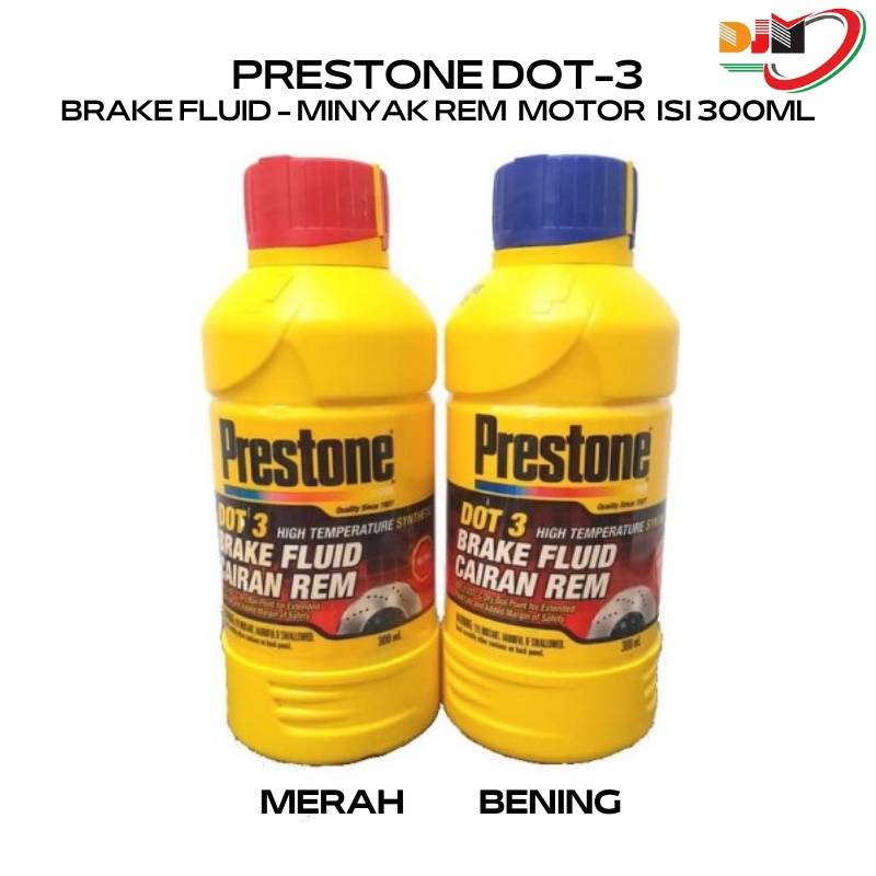 Jual PRESTONE DOT-3 Synthetic Minyak Rem Brake Fluid Cairan Rem 300ml Original Merah Clear ...