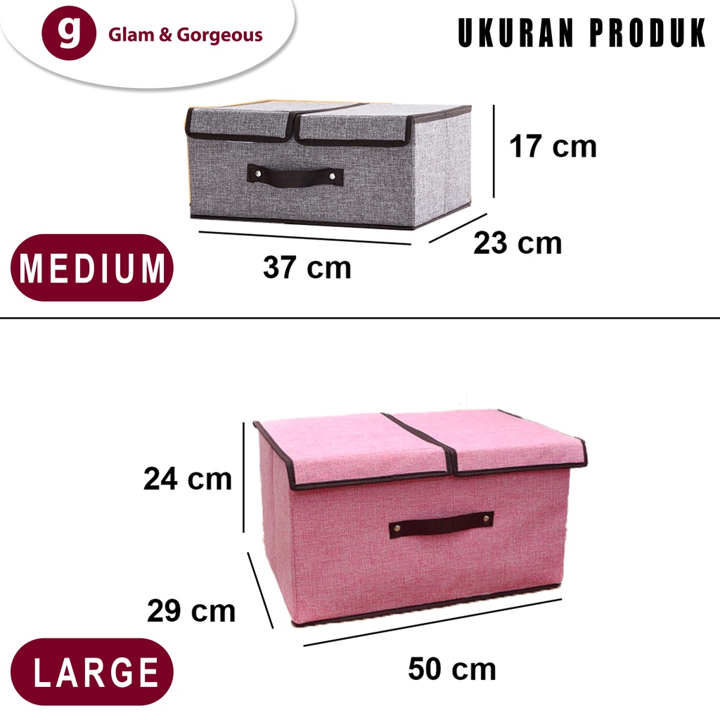 Jual Storage Box Baju Tempat Penyimpanan Pakaian Keranjang Medium atau ...