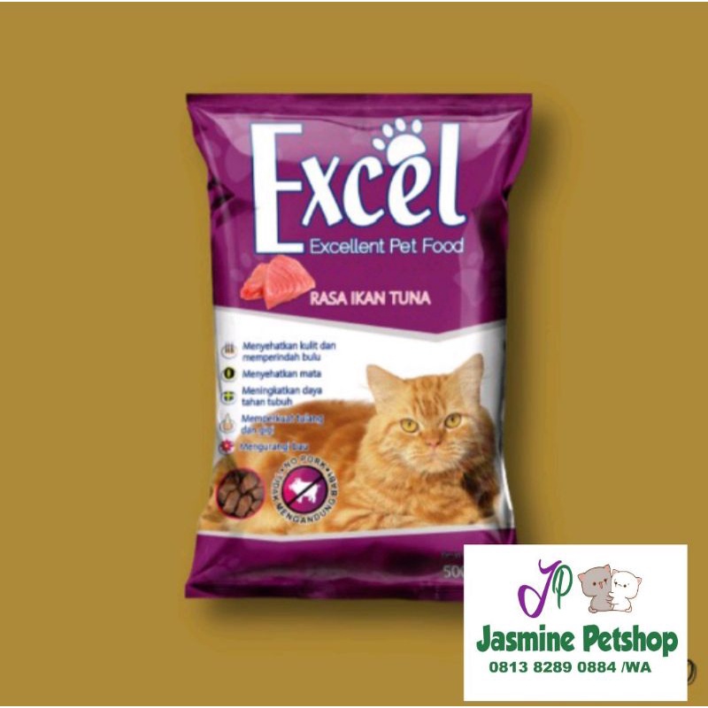 Jual Makanan Kucing Excel Dry Food 500gr - TUNA ( bentuk ikan ...