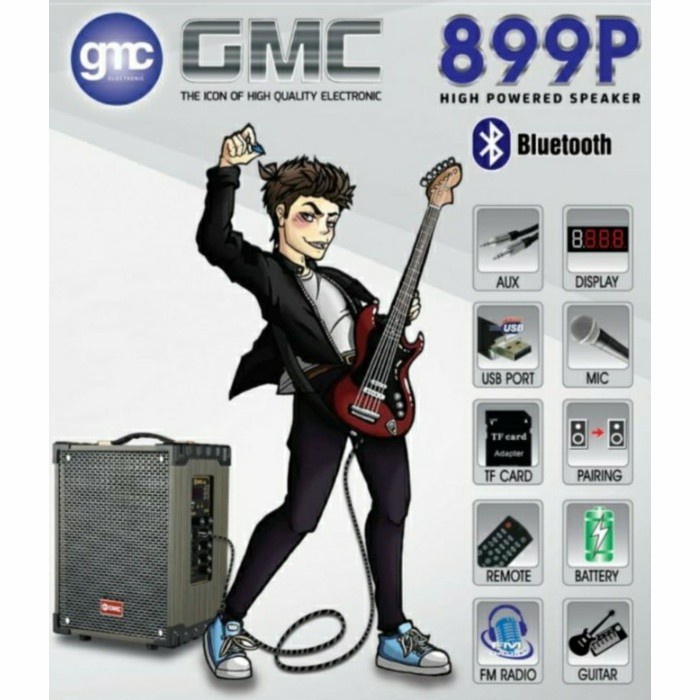 Jual Speaker GMC 899P Portable bluetooth free 2 mic wireles | Shopee ...