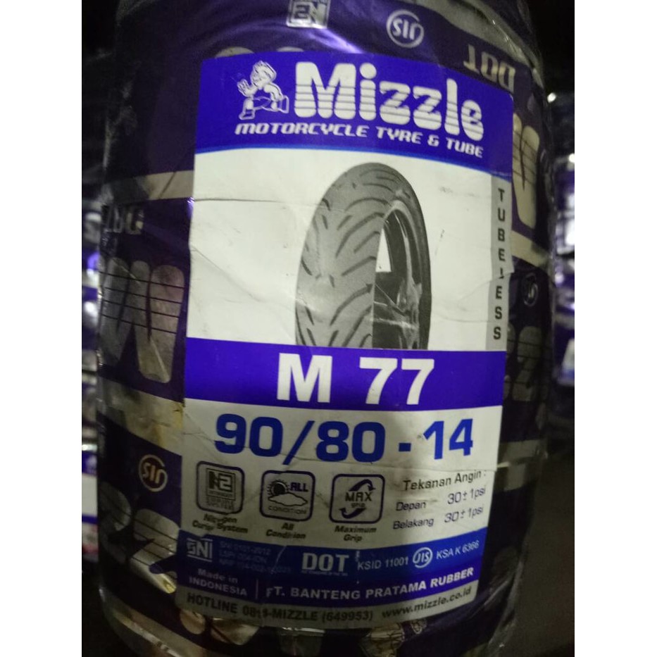 Jual Ban Mizzle 90/80-14 M77 Tubeless | Shopee Indonesia