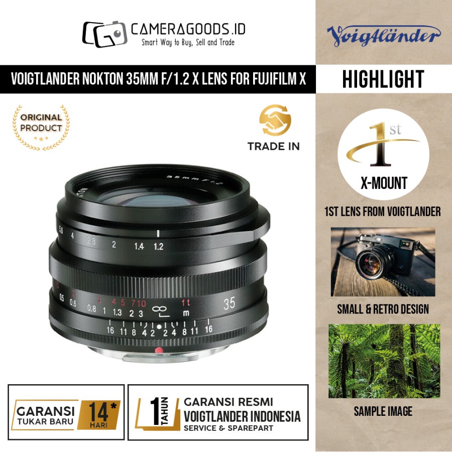 Jual Voigtlander Lens 35mm f1.2 X Mount Nokton for Fujifilm X | Shopee Indonesia