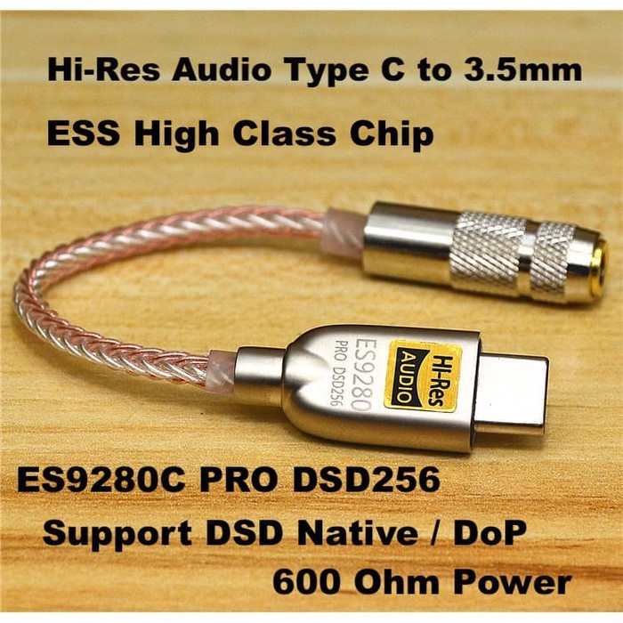 Jual Custom Hi Res Amp Ess Hifi Dac Es9280C Pro Dsd256 Type C To 3.5Mm | Shopee Indonesia