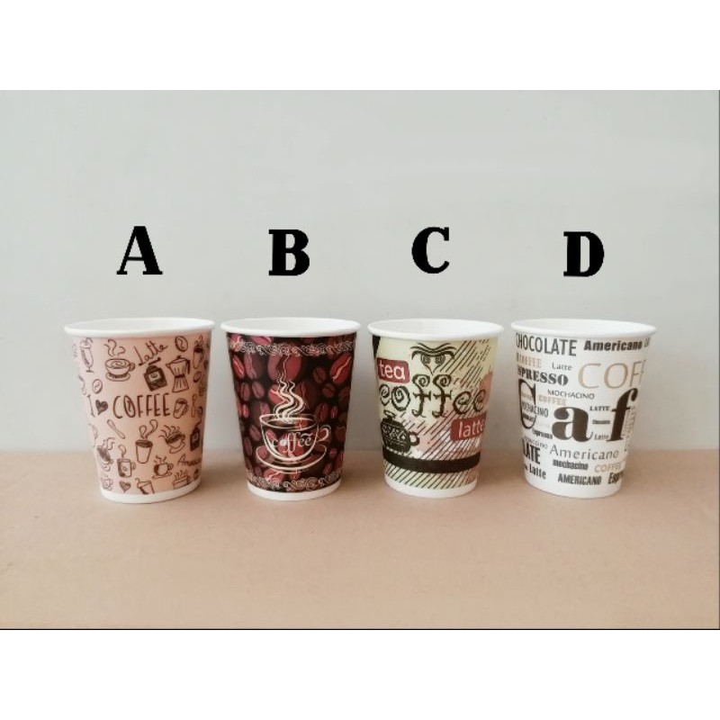 Jual Paper cup 8oz (50pcs) Tebal Gelas Kertas Kopi Tahan Panas 240ml | Shopee Indonesia