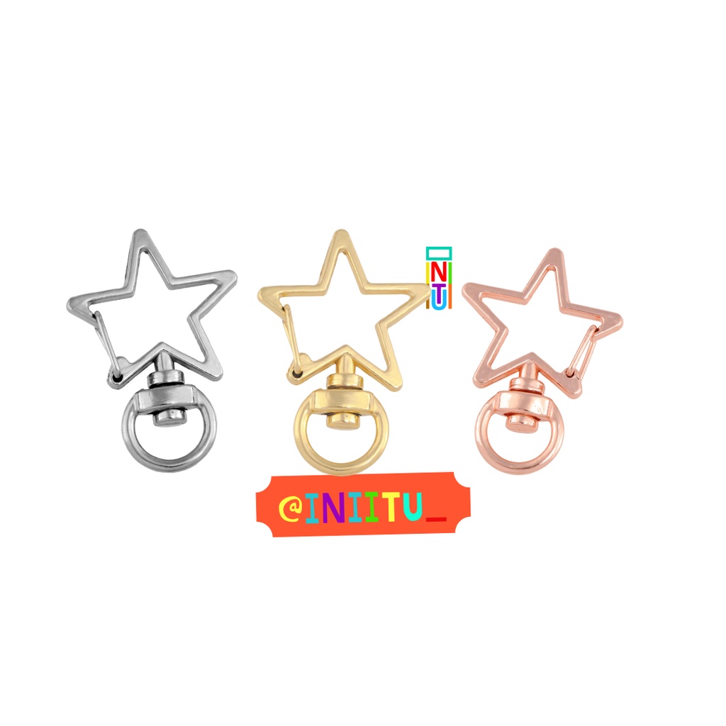 Jual [Star Pentagram] Hook Clasp Shaped Lobster Keychain Bintang DIY ...