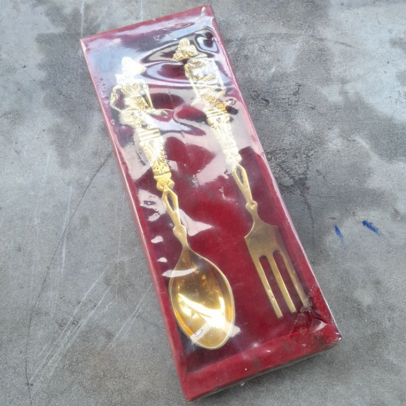 Jual sendok garpu wayang jadul kuningan hiasan dinding | Shopee Indonesia