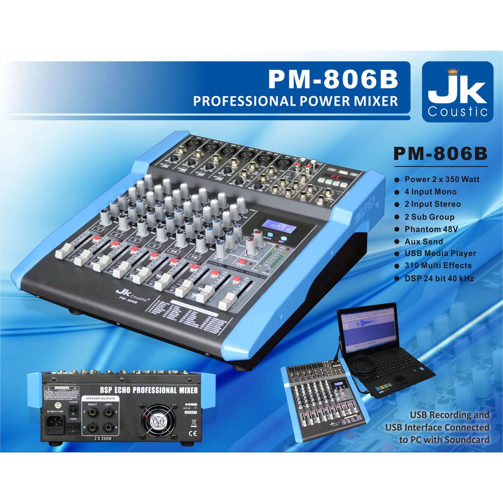 Jual Power Mixer PM 806 B JK Coustic 8 Channel PM 806B | Shopee Indonesia