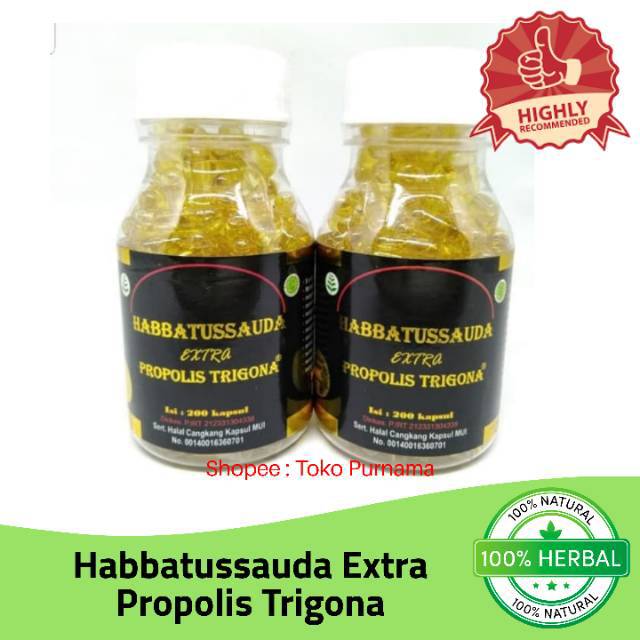 Jual Obat Herbal Pil Kapsul Habbatussauda Extra Propolis Trigona ...