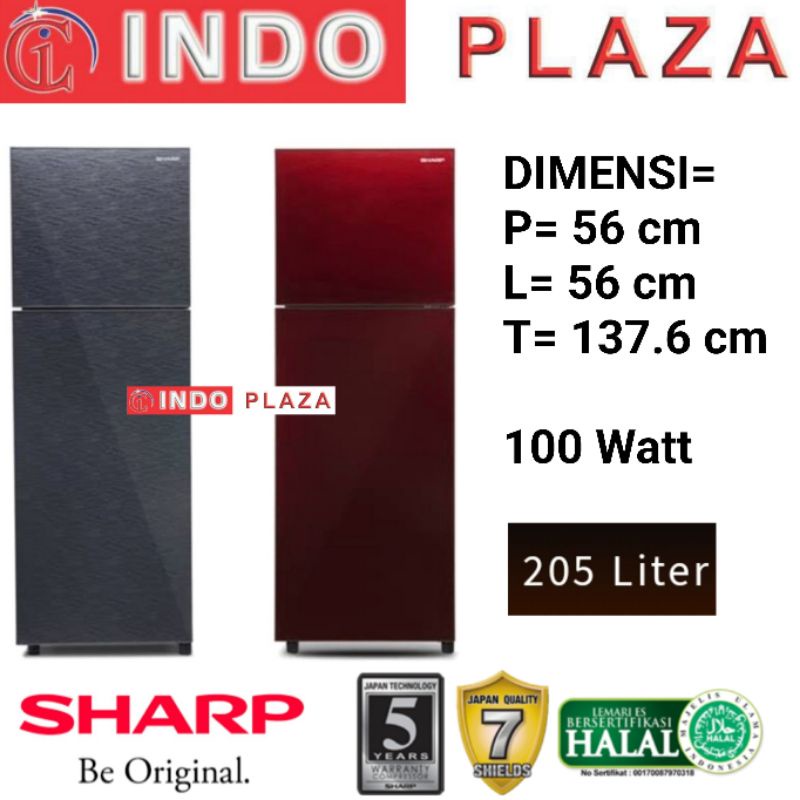 Jual KULKAS SHARP 2 PINTU SJ-246XG Model pintu kaca | Shopee Indonesia