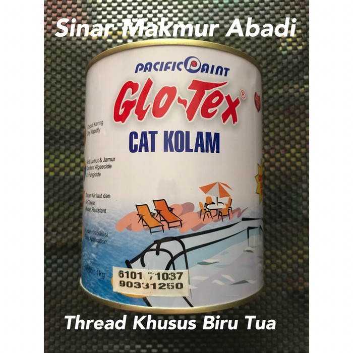 Jual Cat Kolam IKan GLOTEX/ THREAD KHUSUS WARNA BIRU TUA/ 1L | Shopee ...