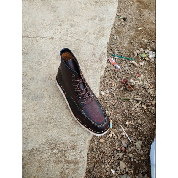 Jual Moc Toe Brush Off - Sepatu Boots Moc Toe Model Redwing Kulit Sapi ...