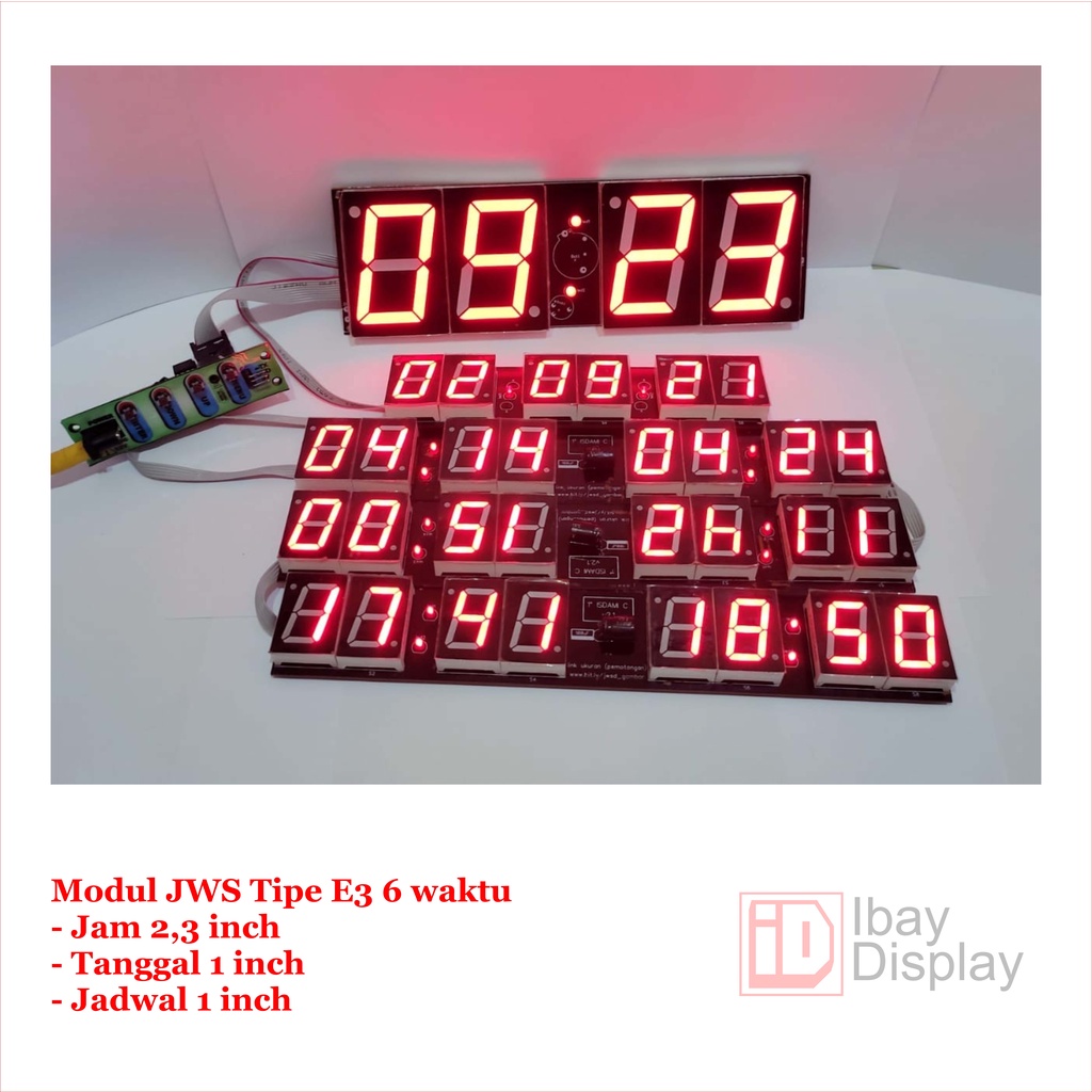 Jual Mesin / modul / Kit jam Jadwal Waktu Sholat Digital Tipe E (besar ...