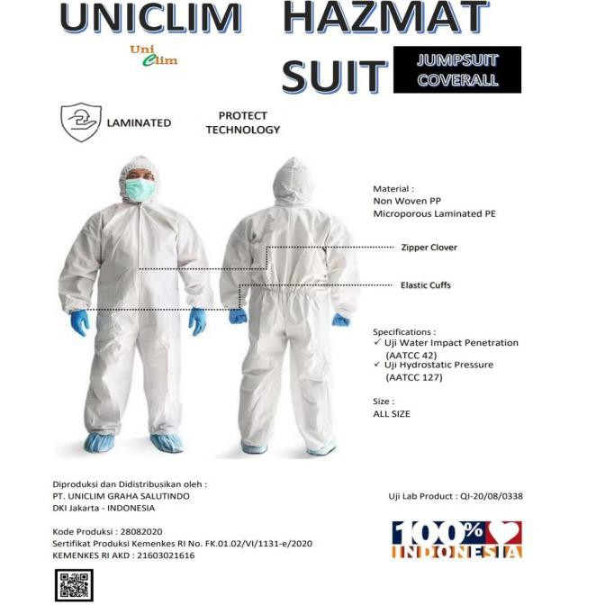 Jual Baju APD Cover All Hazmat Suit Seam Seal - Microporous Laminated ...