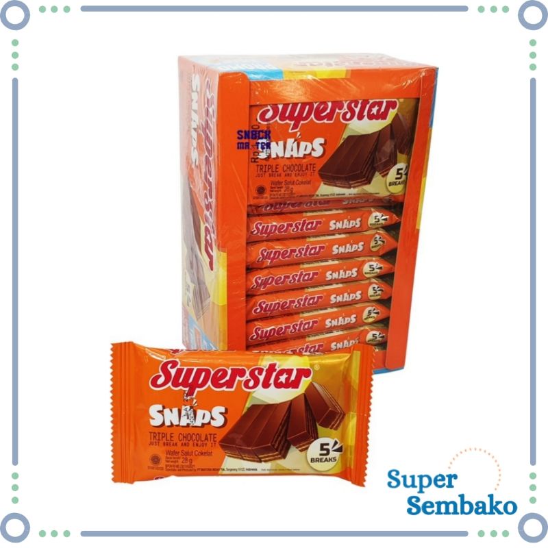 Jual SNACK WAFER SALUT COKLAT SUPERSTAR / SUPER STAR SNAPS 336gr BOX ...