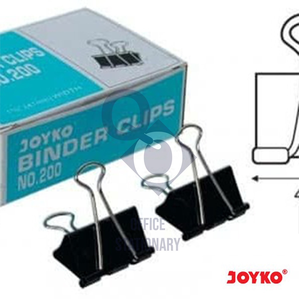 Jual Binder clip 200 joyko / Klip Kertas Hitam 200 | Shopee Indonesia