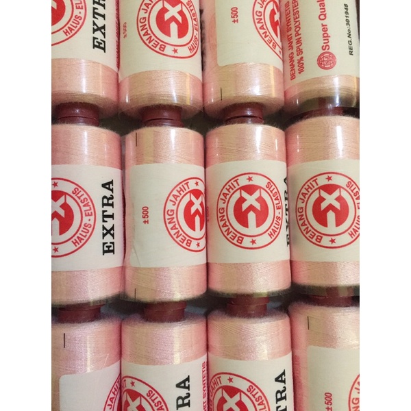 Jual benang jahit extra 500yard pink merah ungu | Shopee Indonesia