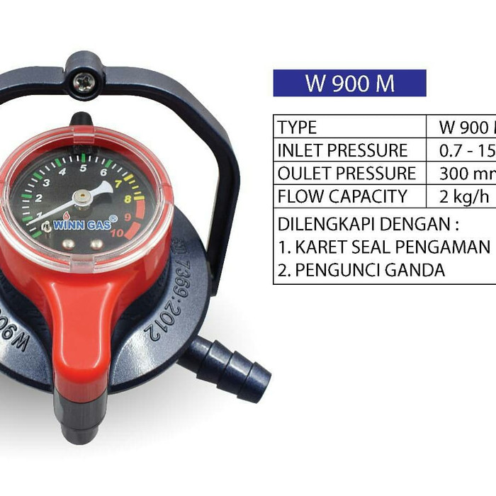 Jual Regulator Winn Gas W 900 M Meter Pengunci Ganda Triple Lock ...