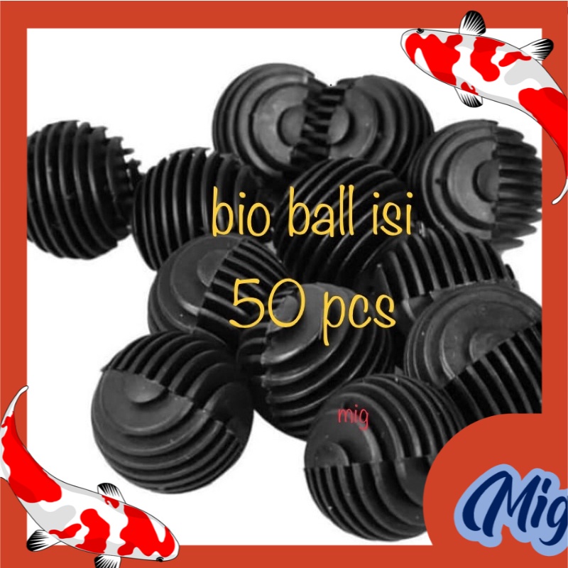 Jual media filter BIO BALL BULAT GOLF ISI 50 pcs aquarium kolam ikan ...