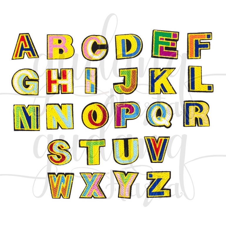 Jual Pin Embroidery Alphabet Bros Tas Model Huruf Rajut Simple GH ...