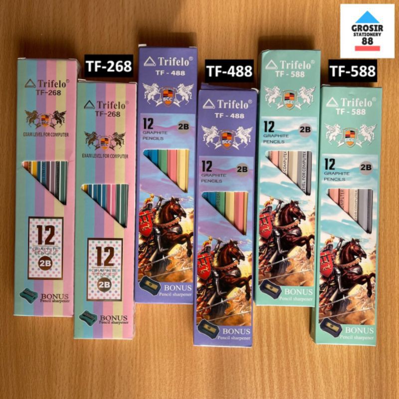 Jual Pensil Kayu 2B TRIFELO TF 268 488 588 (1 LUSIN) | Shopee Indonesia