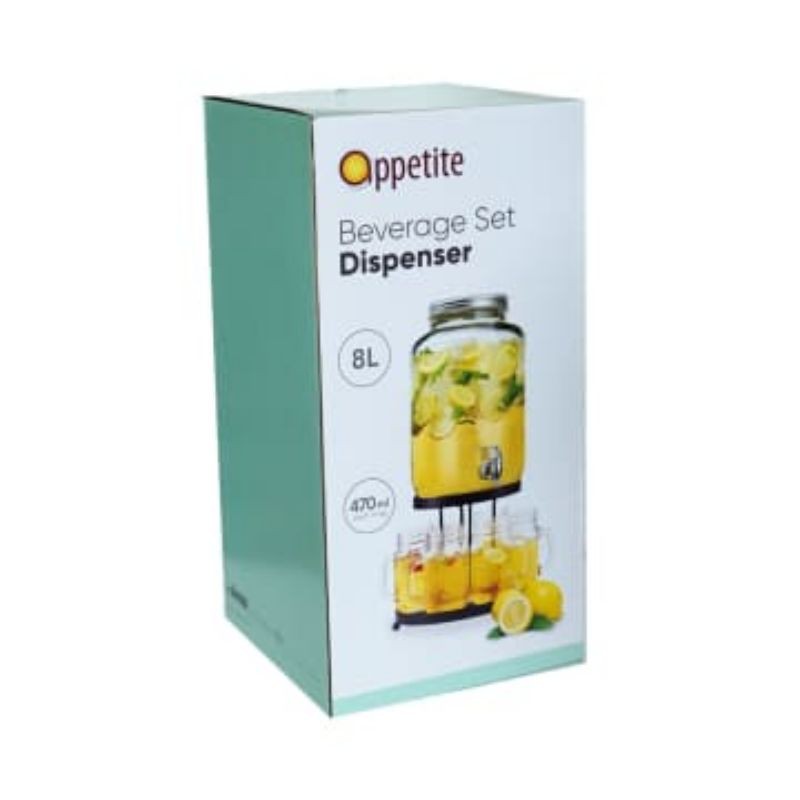 Jual Appetite 8 Ltr Dispenser Minuman Mason Dengan Rak & Gelas | Shopee ...