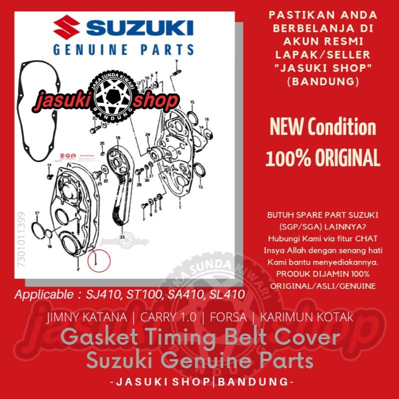 Jual Gasket Packing Paking Seal Sil Cover Tutup Timing Belt Suzuki Jimny Katana SJ410 Forsa ...