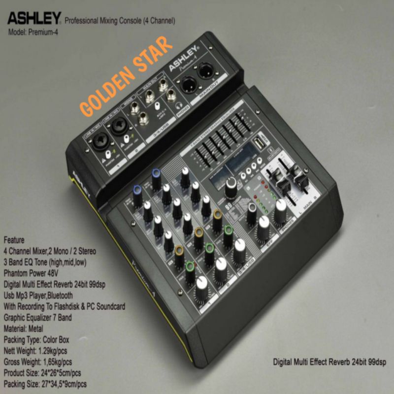 Jual MIXER ASHLEY PREMIUM-4 MIXER 4 CHANNEL | Shopee Indonesia