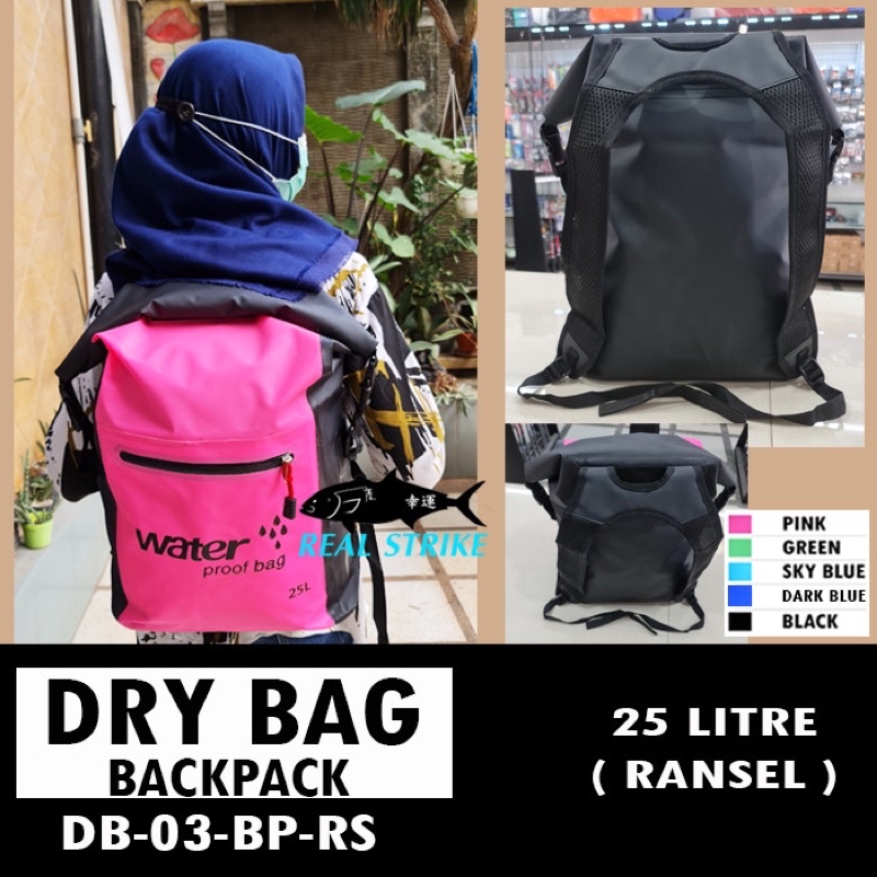 Jual DRY BAG / WATERPROOF BAG 25 L RANSEL BACKPACK 2 TALI | Shopee ...