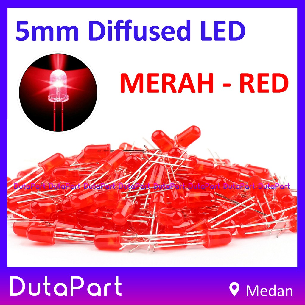 Jual LED 5mm MERAH RED Diffused F5 LED Dioda KUALITAS BAGUS | Shopee ...