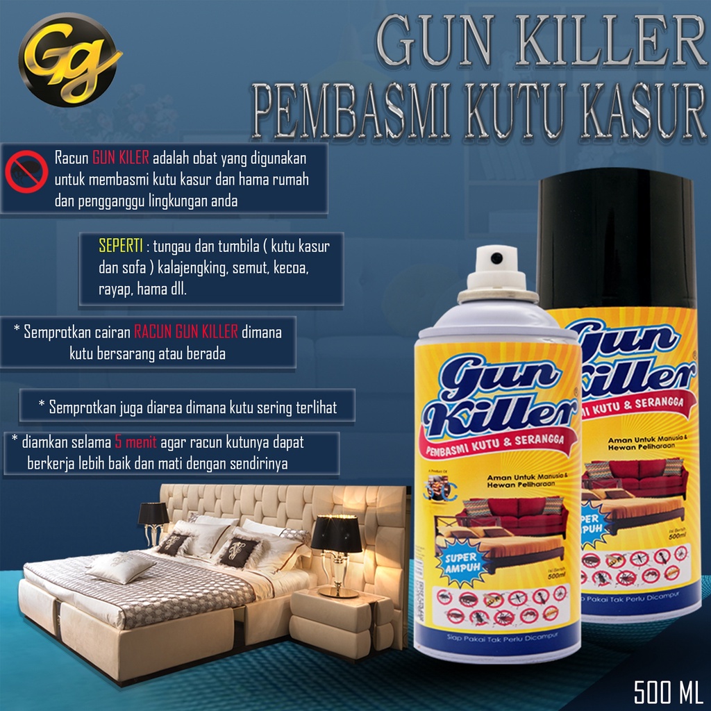 Jual Obat anti kutu kasur dan sofa ampuh bed gu killer 500 ml Tahan ...