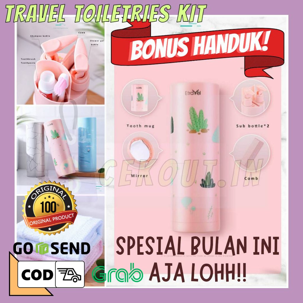 Jual Botol travel 7in1/ Set travel toiletries kit / Wadah perlengkapan ...