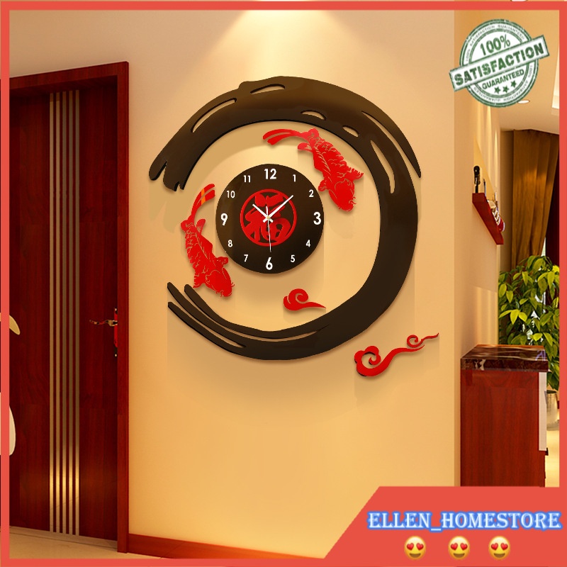 Jual Jam Dinding Minimalis Dekorasi Dinding Chinese Clock Modern Living ...