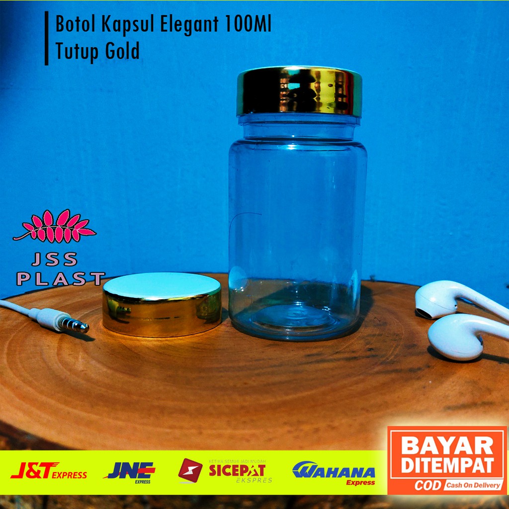 Jual Botol Kapsul Isi 30 / Botol Obat kapsul bulat bening 100 ml + Plug ...