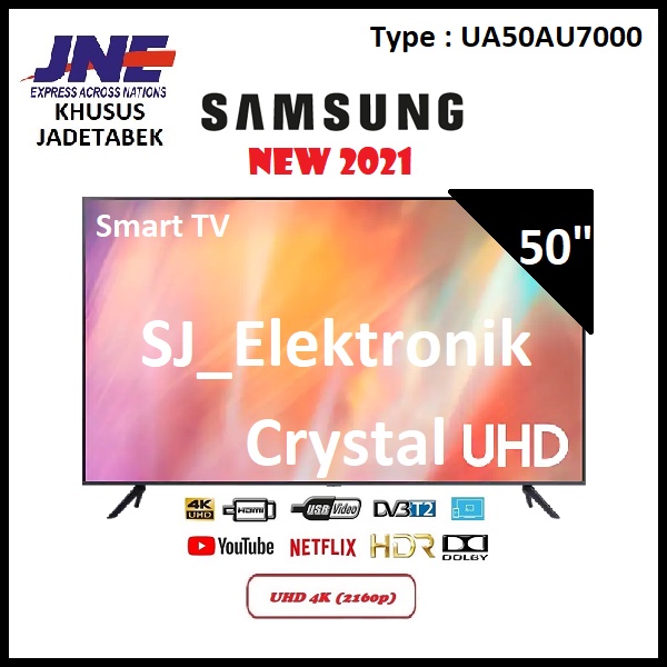 Jual LED TV Samsung 50 Inch UA50AU7000 - 50AU7000 Crystal UHD 4K Smart TV | Shopee Indonesia