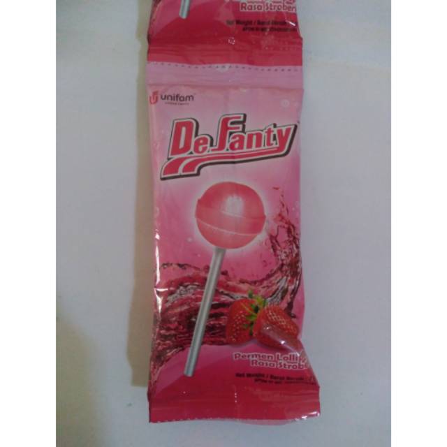 Jual Permen Lollipop De Fanty Renteng- Permen Rasa Strawberry ...