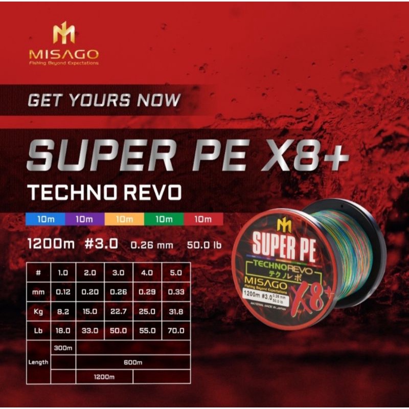 Jual Senar Misago Super PE X8 TECHNO REVO 400M | 600M | Shopee Indonesia