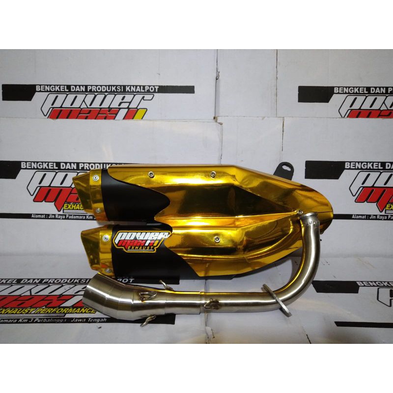 Jual Knalpot POWERMAX Double Muffler Yamaha Fino Full System ( PNP ...