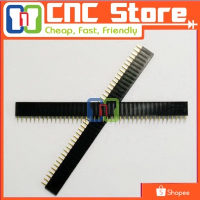Jual [CON-0012] PIN HEADER FEMALE STRIP SINGLE ROW 1X40 2.54MM BLACK ...