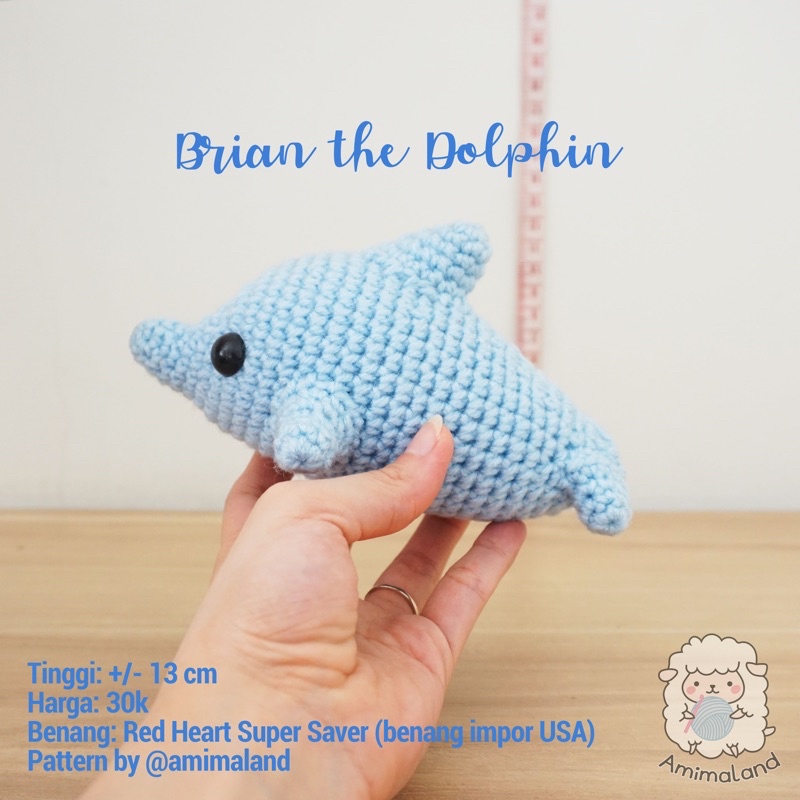 Jual Boneka Rajut Lumba-Lumba (Brian the Dolphin Amigurumi) | Shopee ...