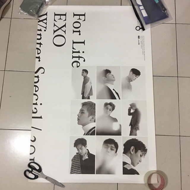 Jual EXO Official poster for life album. Winter photocard postcard ...