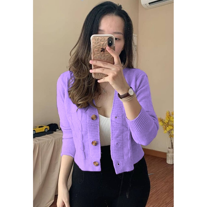 Jual WSE390 - Cardigan Rajut Rosie Motif Kabel Outer Rajut Motif Kabel ...