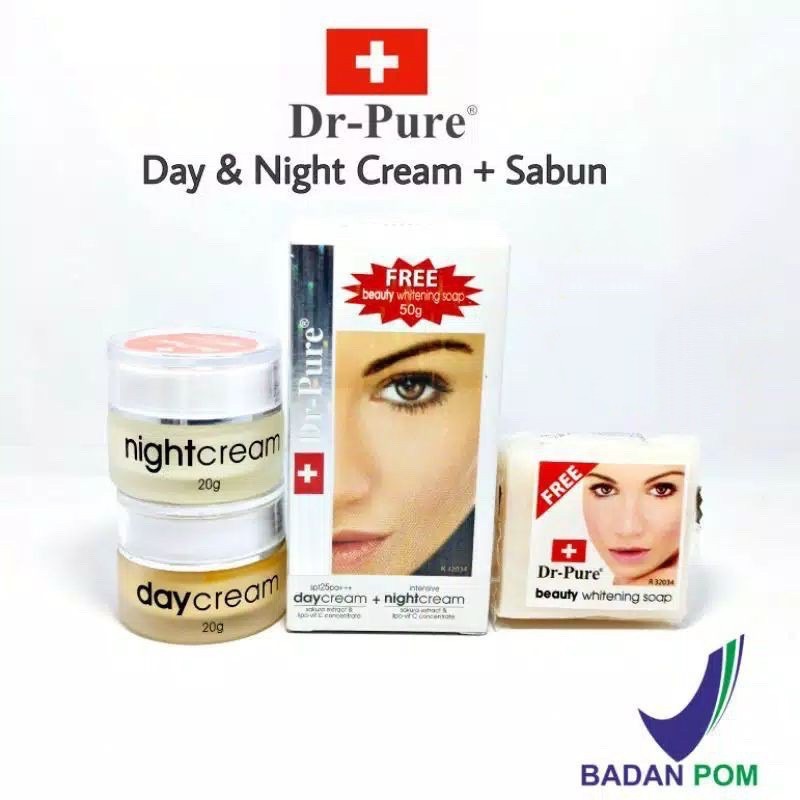 Jual Dr Pure Paket ( Day cream + Night cream + Free Whitening Soap ...