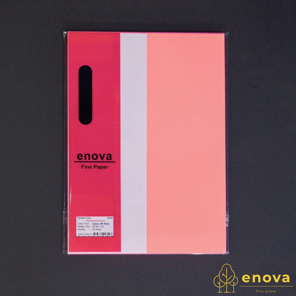 Jual Fancy Art Paper ENOVA | Fluorescent Pink | A4 80GSM (Pink Neon ...