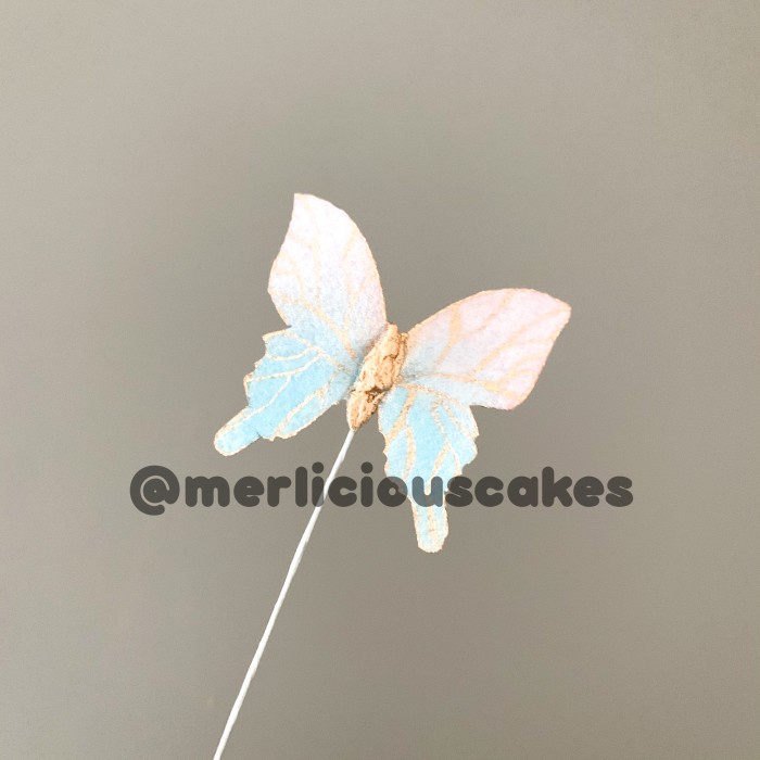 Jual Kupu Kupu Wafer Paper Butterfly 4,7 Cm Pink Biru Cake Topper ...
