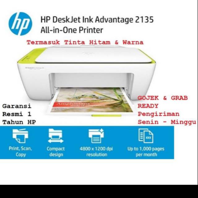 Jual Printer HP Deskjet 2135 Ink Advantage | Shopee Indonesia